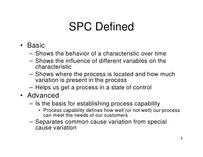 Basic Statistical Process Control